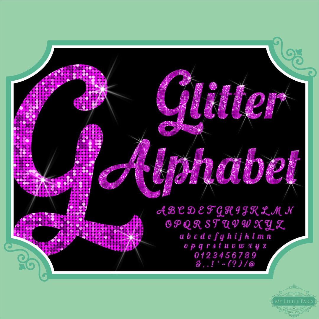 PNG Glitter Sparkle Clip Art Letters Font Numbers Instant Download ...
