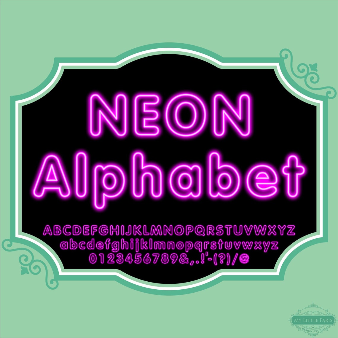 Neon Glow Effect Bundle 4 Colors Alphabet PNG Clip Art Letters | Etsy
