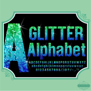 PNG Glitter Clip Art Letters Font Numbers Instant Download Files Blue ...