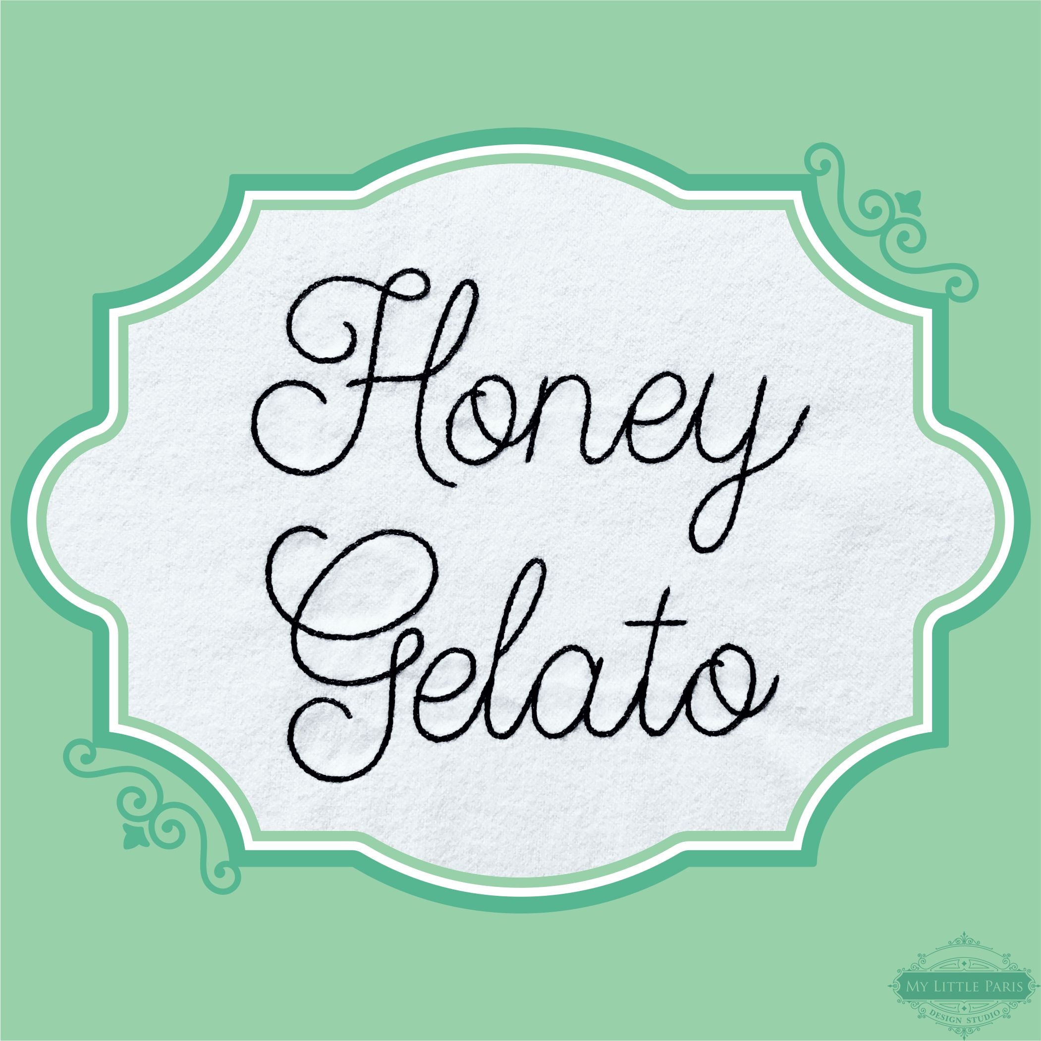 Embroidery Bean Honey Gelato Script Font 0.75 1 | Etsy