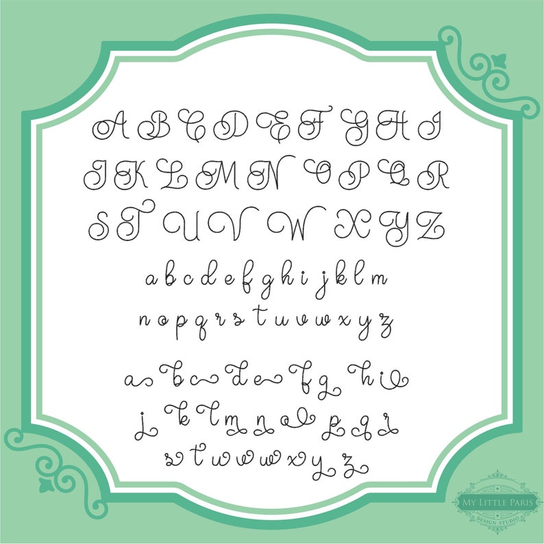 Embroidery Bean Audrey Gentry Script Font 0.75 1 - Etsy