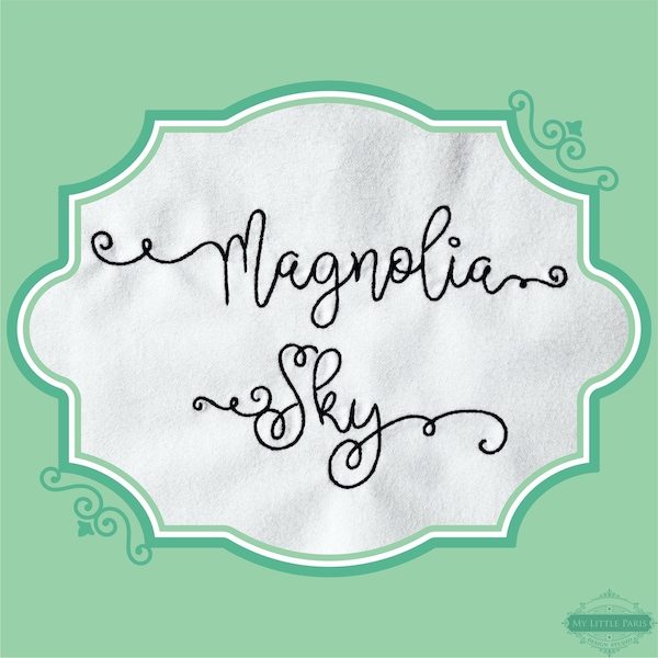 Magnolia Sky Embroidery Font - Etsy