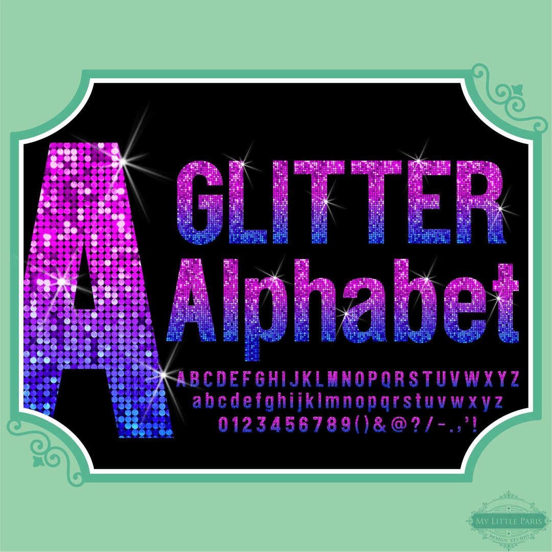PNG Glitter Clip Art Letters Font Numbers Instant Download Files ...