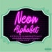 Neon Script Alphabet PNG Clip Art Letters Font Numbers Instant Download ...