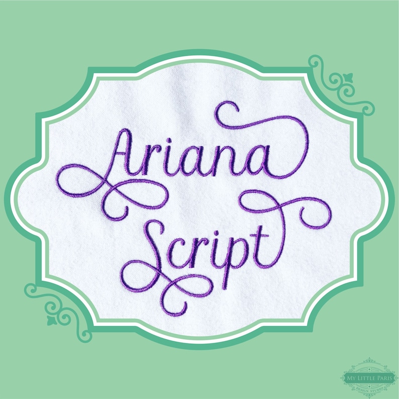 Embroidery Font Ariana Script 0.75 1 1.5 | Etsy