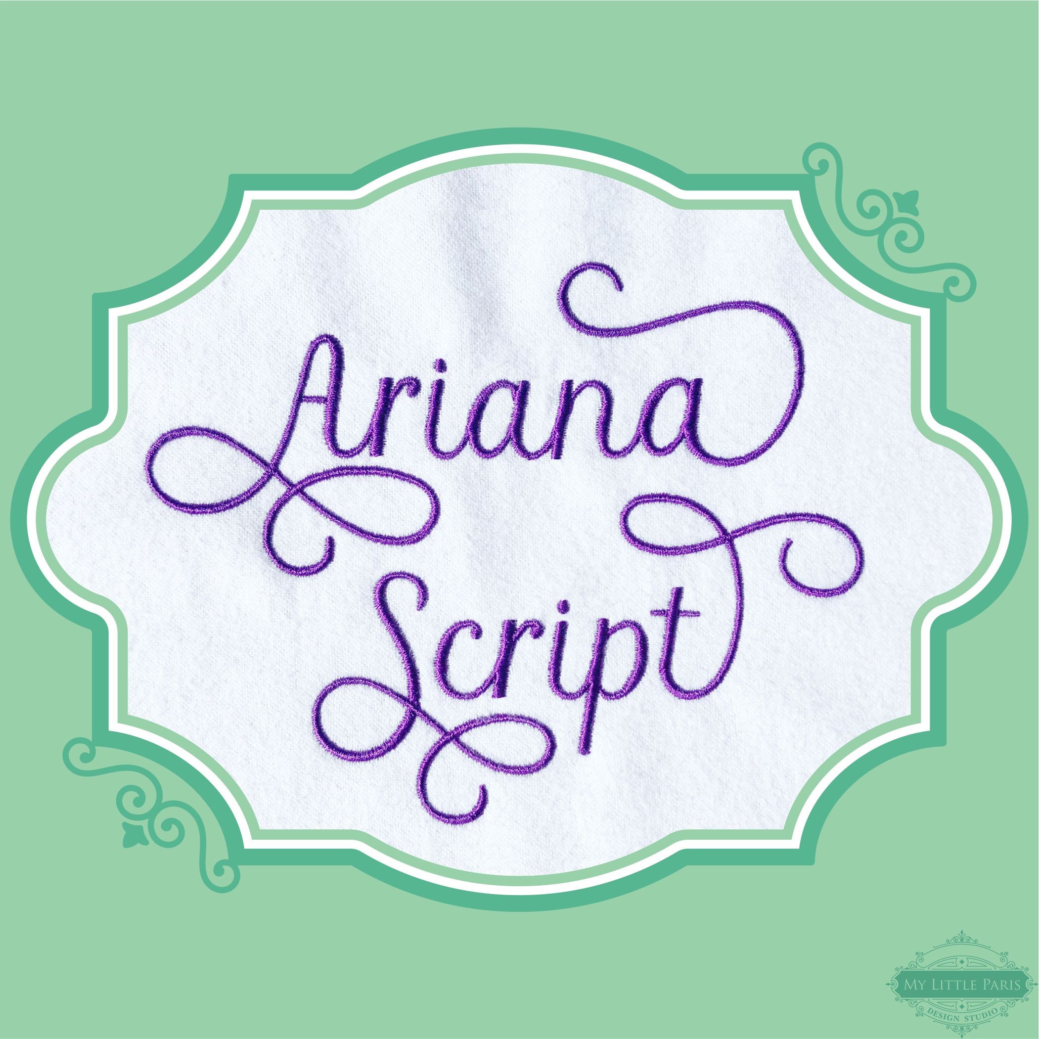 Embroidery Font Ariana Script 0.75 1 1.5 | Etsy