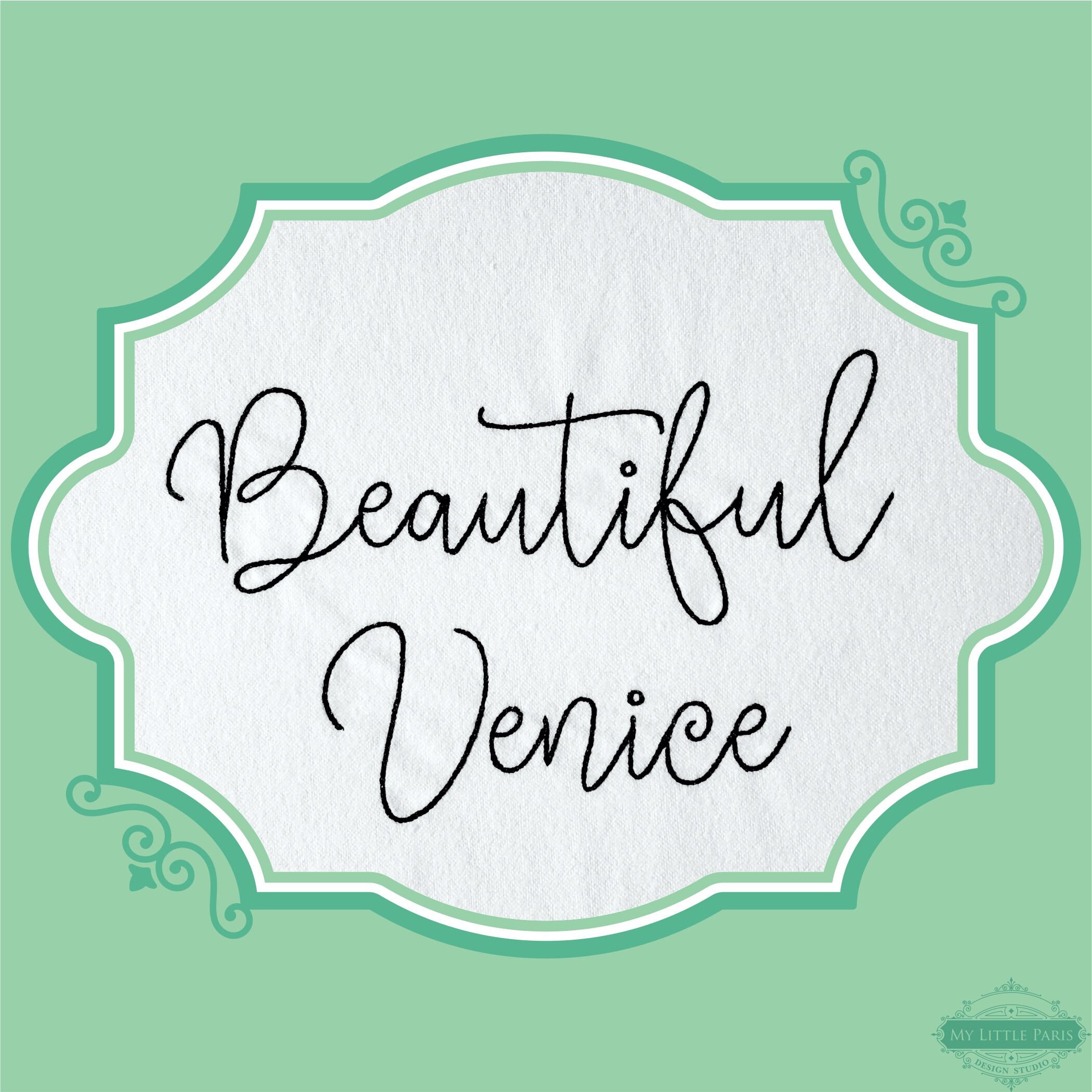 Embroidery Bean Beautiful Venice Script Font 0.75 | Etsy
