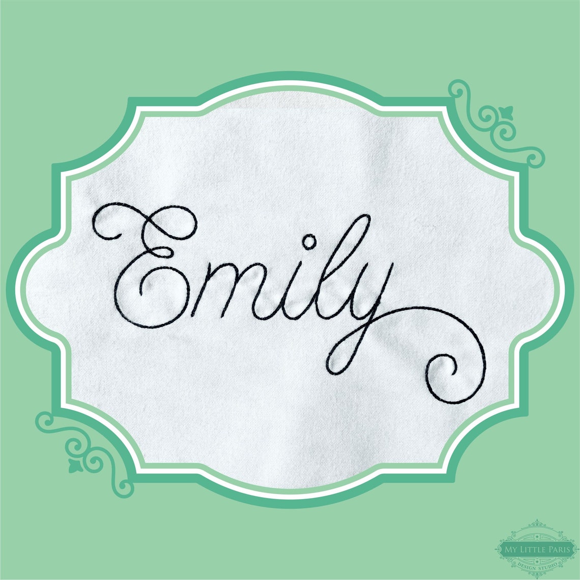 Embroidery Bean Stitch Emily Font - 0.75" 1" 1.5" 2" - BX Included - 11 ...