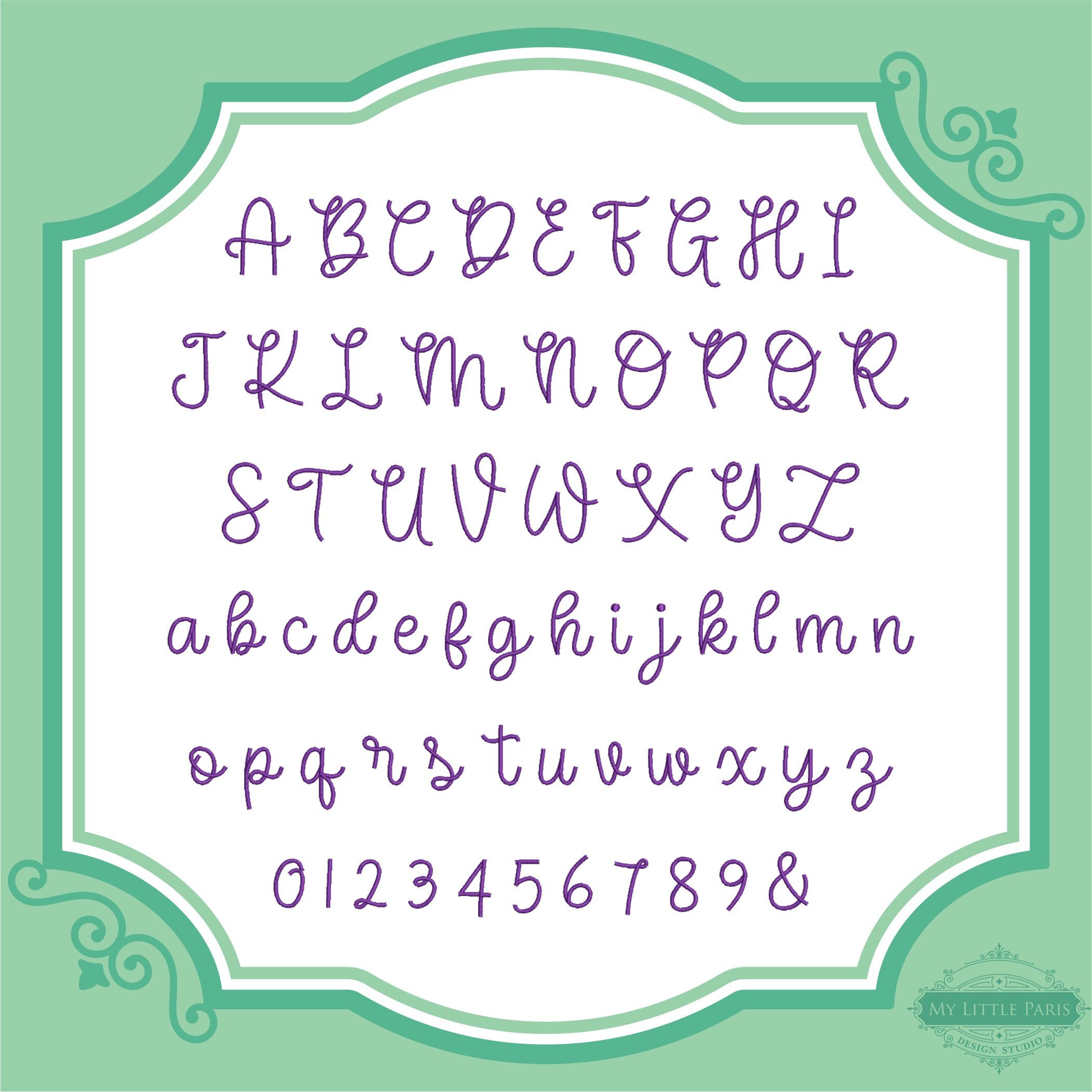 Embroidery Blueberry Gelato Satin Script Font 0.75 | Etsy