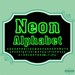 Green Neon Alphabet PNG Clip Art Letters Font Numbers Instant Download ...