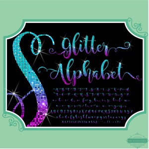 PNG Glitter Clip Art Letters Script Font Numbers Instant Download Files ...