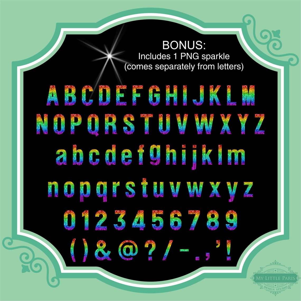 PNG Glitter Clip Art Letters Font Numbers Instant Download - Etsy