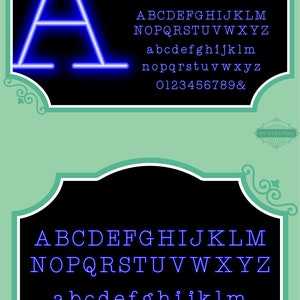 Neon Line Glow Effect Bundle 4 Colors Alphabet PNG Clip Art Letters ...