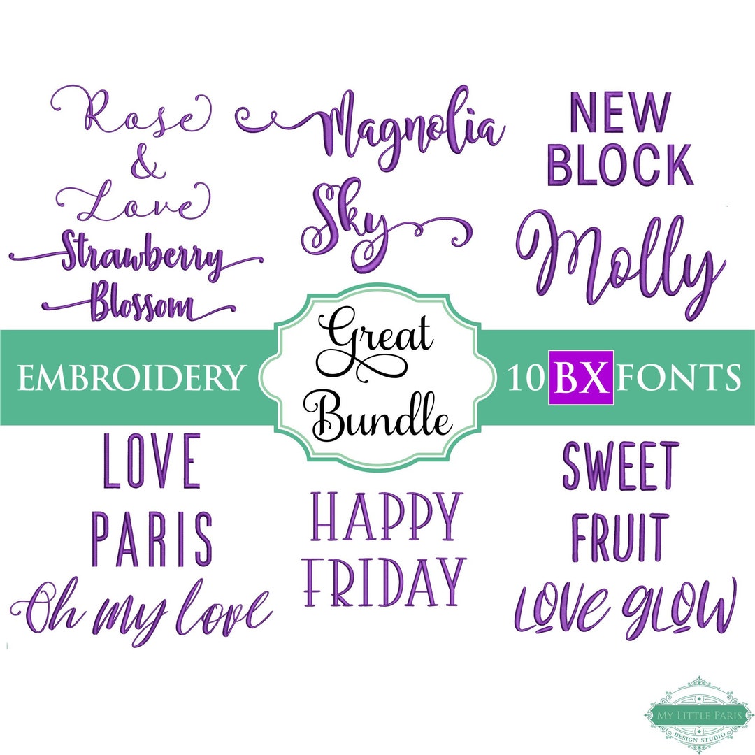 BX Embroidery Font Bundle - 0.75