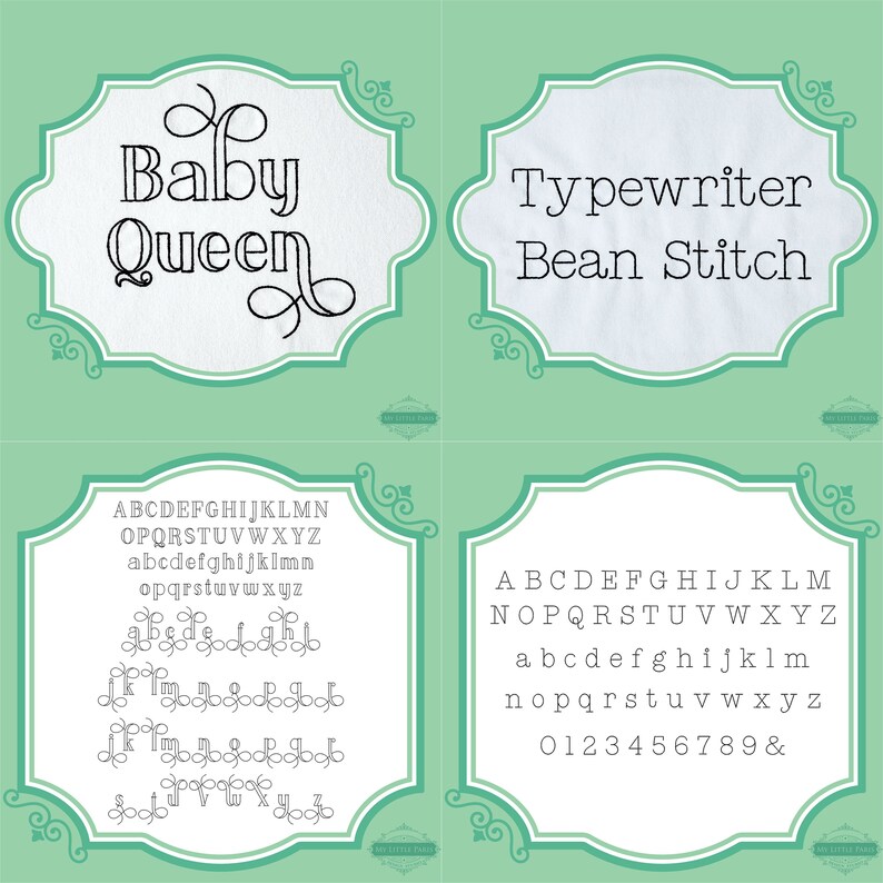 DST Bean Stitch Embroidery Font Bundle 5 0.75 1 - Etsy