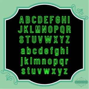 Neon Line Glow Effect Alphabet PNG Clip Art Letters Font Instant ...
