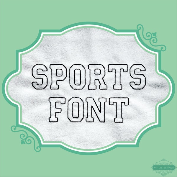 Sports Embroidery Font - Etsy