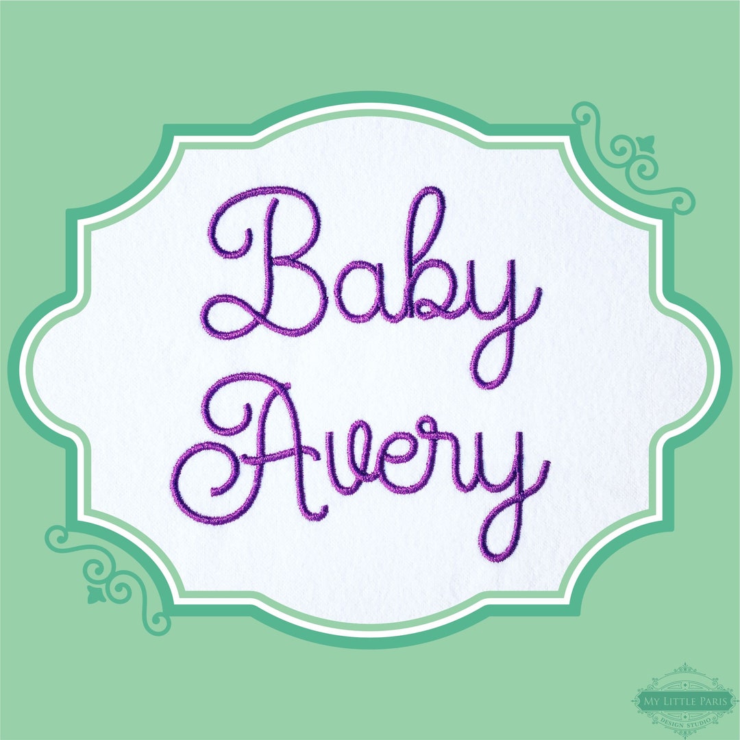Embroidery Baby Avery Satin Font - 0.75" 1" 1.5" 2" - BX Included - 11 ...