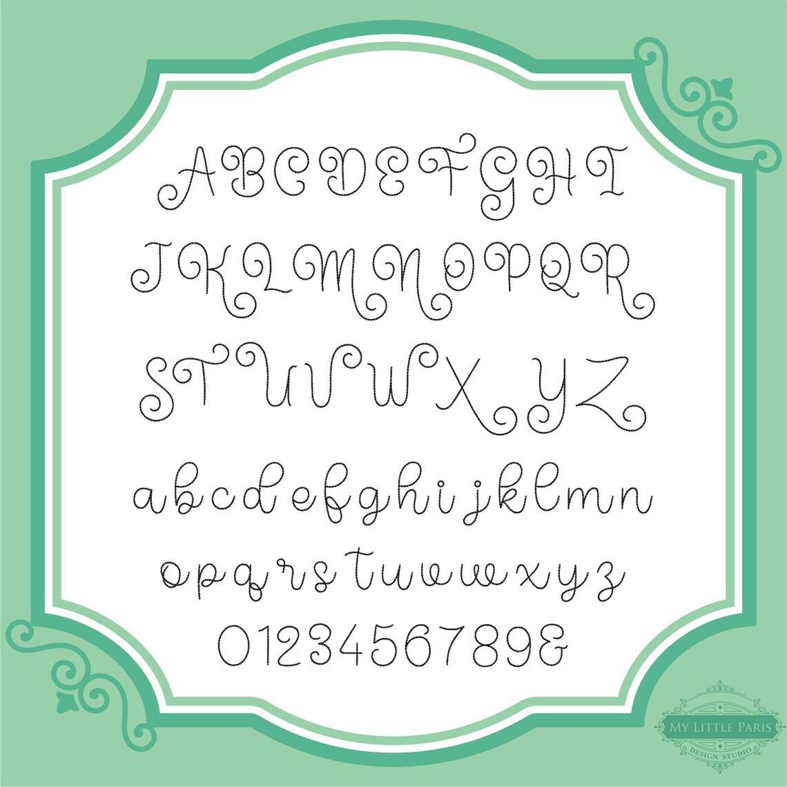 Embroidery Bean Baby Melanie Script Font 0.75 1 | Etsy