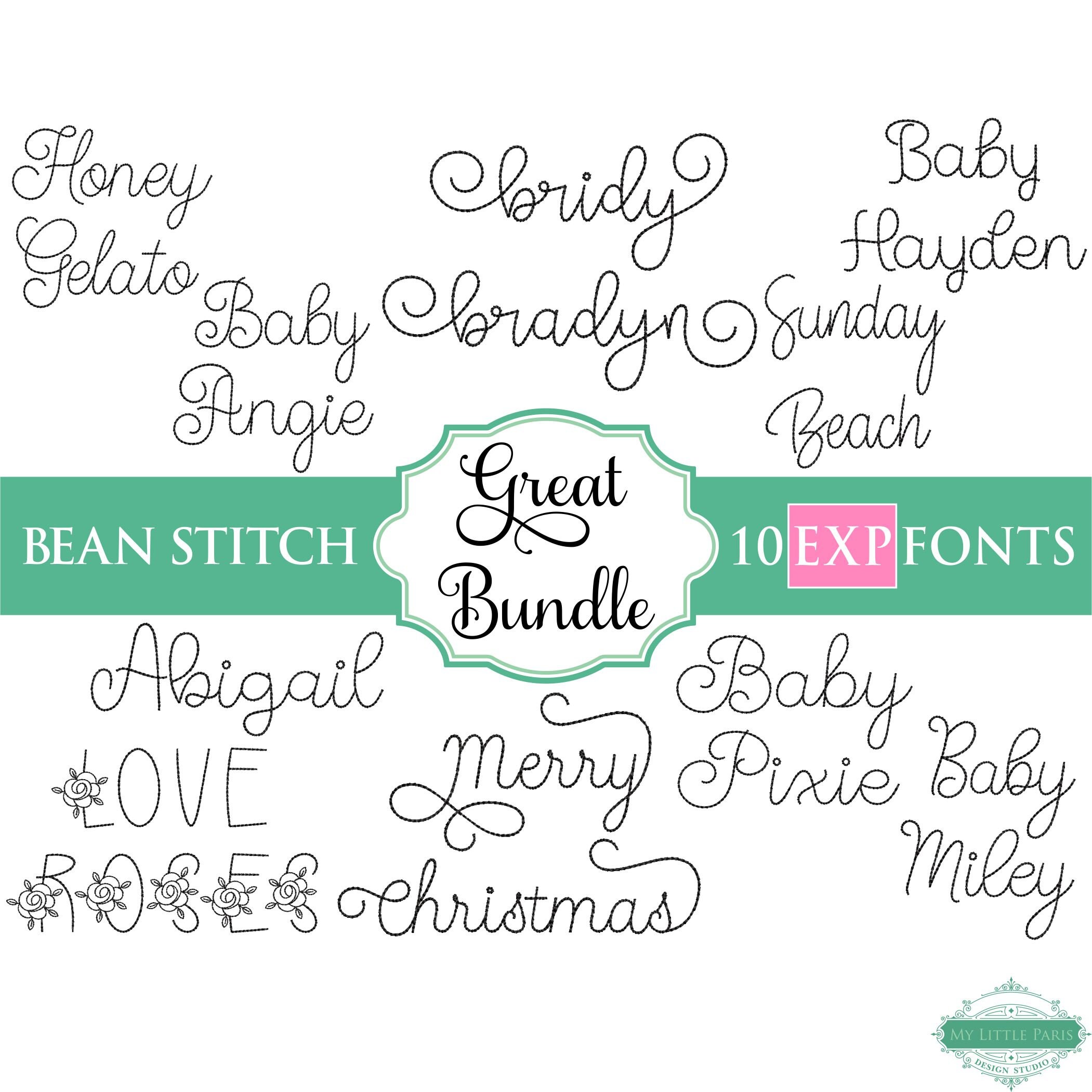 EXP Bean Stitch Embroidery Font Bundle 10 0.75 - Etsy