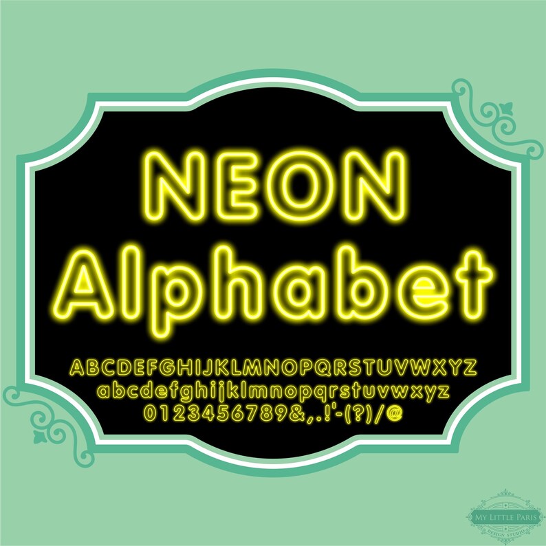 Neon Glow Effect Bundle 4 Colors Alphabet PNG Clip Art Letters | Etsy