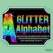 PNG Glitter Clip Art Letters Font Numbers Instant Download Files ...