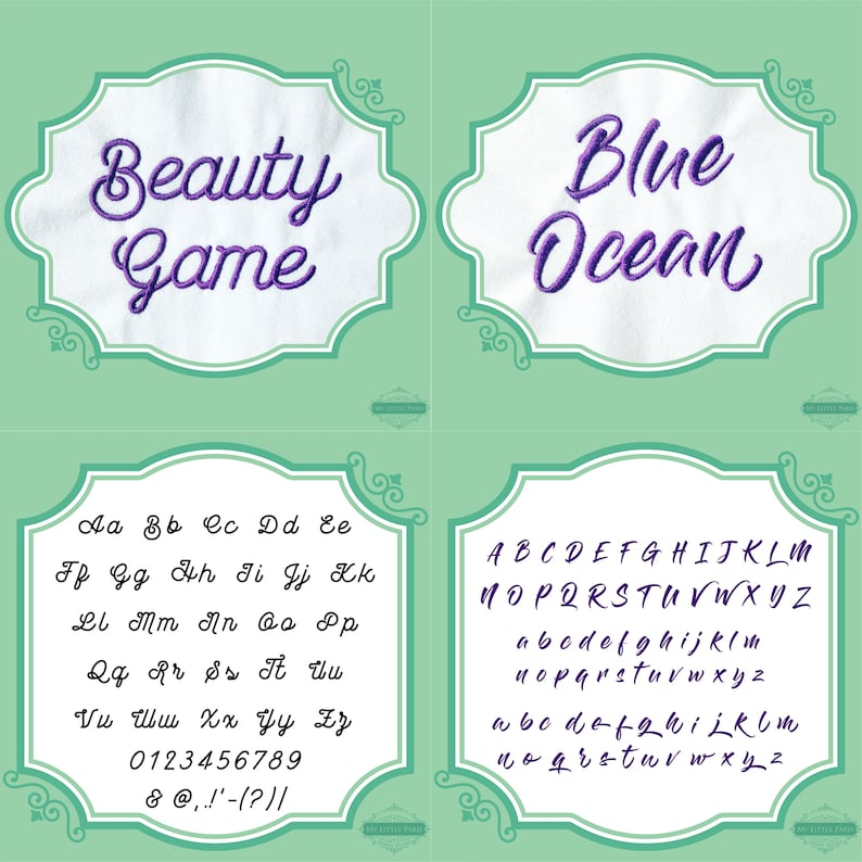 BX Embroidery Font Bundle #1 - 0.75