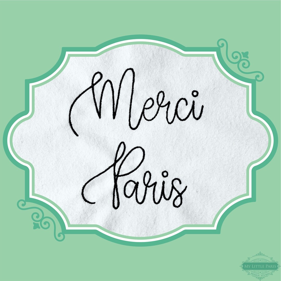 Embroidery Bean Stitch Merci Paris Font - 0.75" 1" 1.5" 2" - BX ...