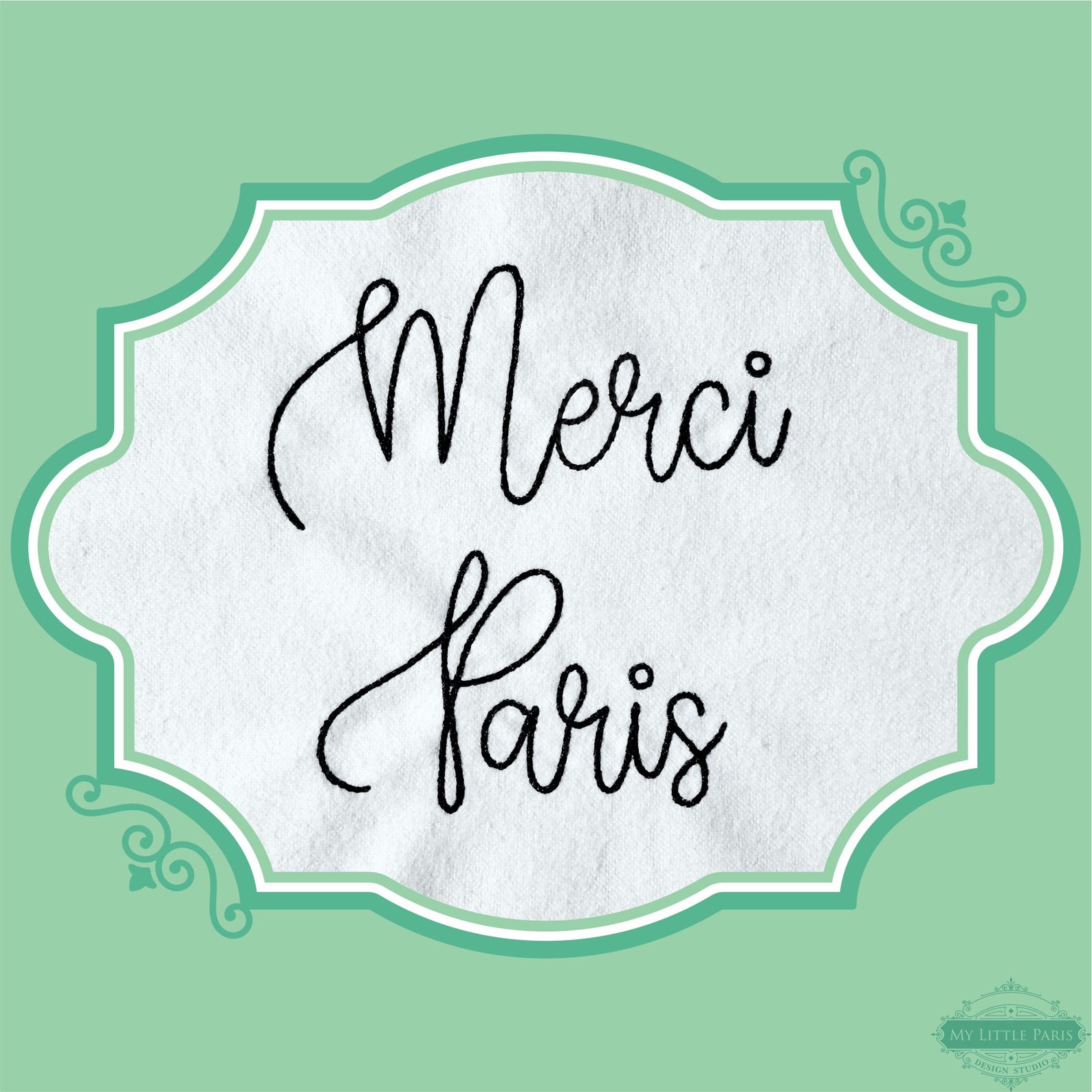Embroidery Bean Stitch Merci Paris Font 0.75 1 - Etsy