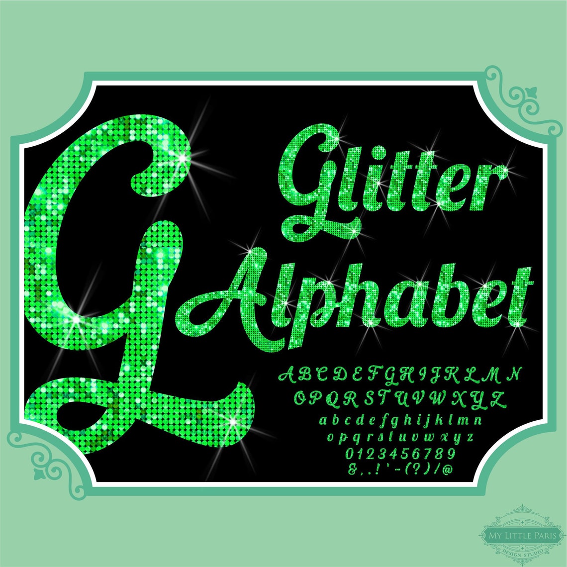 PNG Glitter Sparkle Clip Art Letters Font Numbers Instant - Etsy