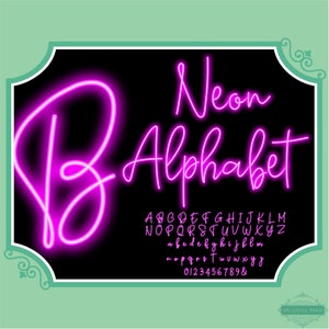 Neon Script Line Glow Effect Alphabet PNG Clip Art Letters Script Font ...
