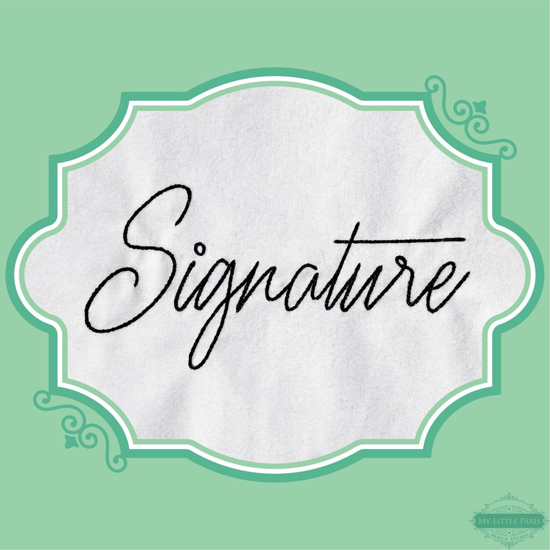 Embroidery Bean Stitch Signature Font - 0.75" 1" 1.5" 2" - BX Included ...