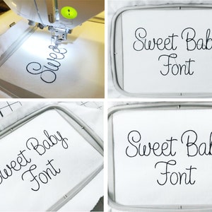 Embroidery Bean Stitch Sweet Baby Font - 0.75" 1" 1.5" 2" 2.5" - BX ...