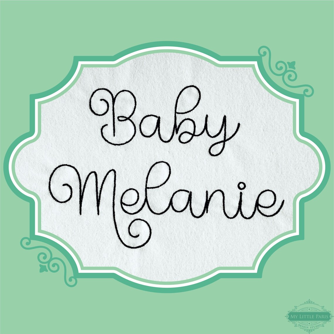 Embroidery Bean Baby Melanie Script Font 0.75 1 | Etsy