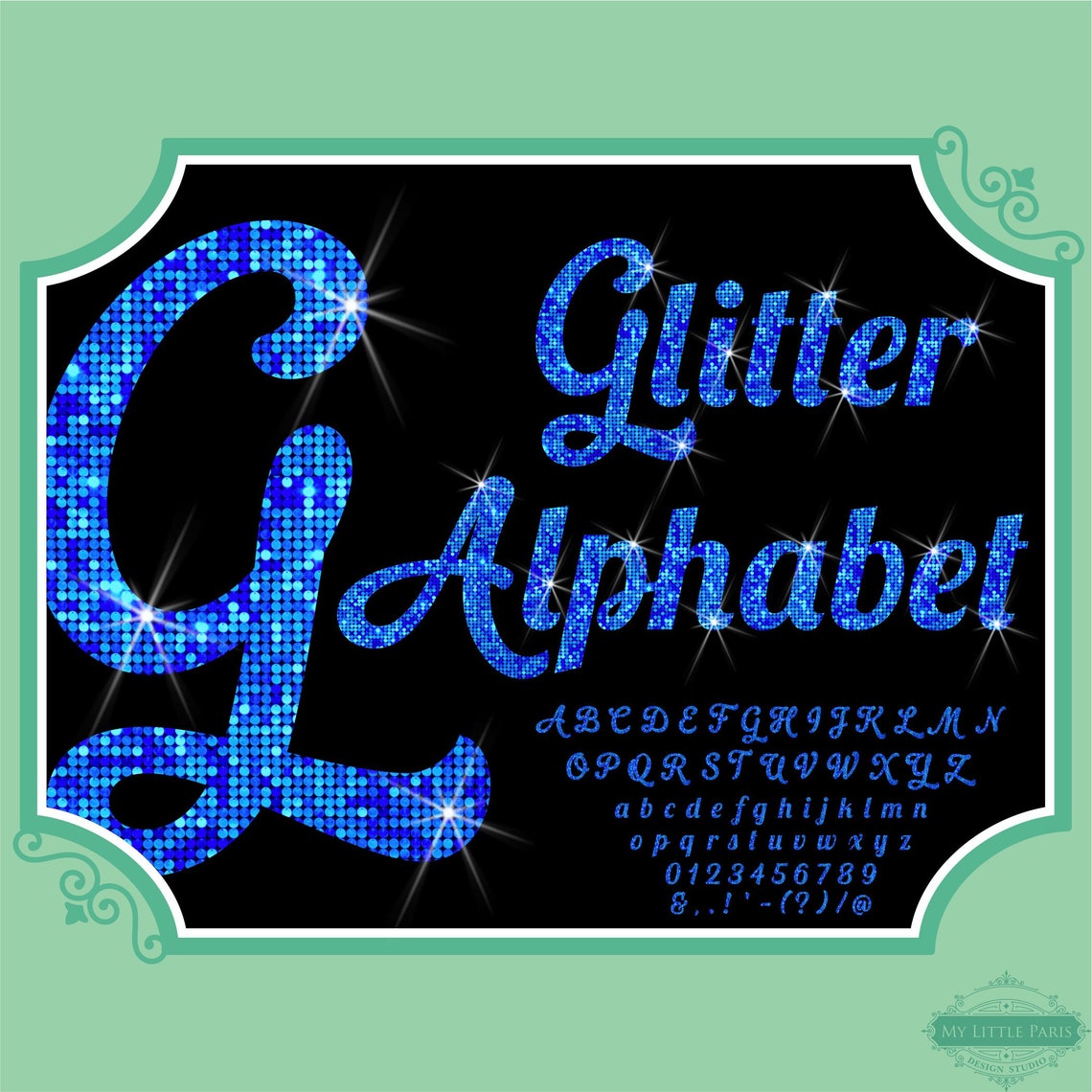 PNG Glitter Sparkle Clip Art Letras Fuente Números Descarga - Etsy España