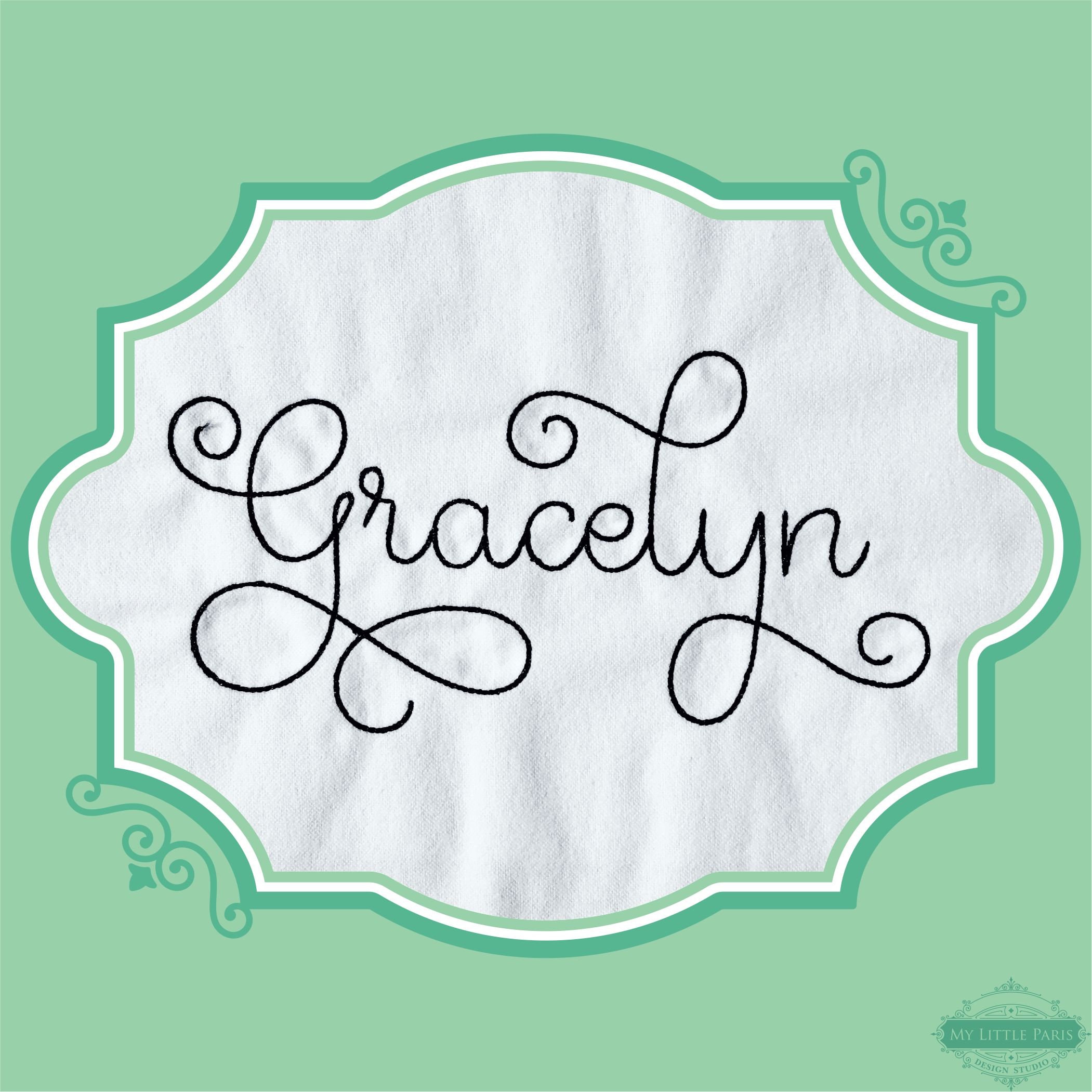 Embroidery Bean Gracelyn Script Font 0.75 1 | Etsy