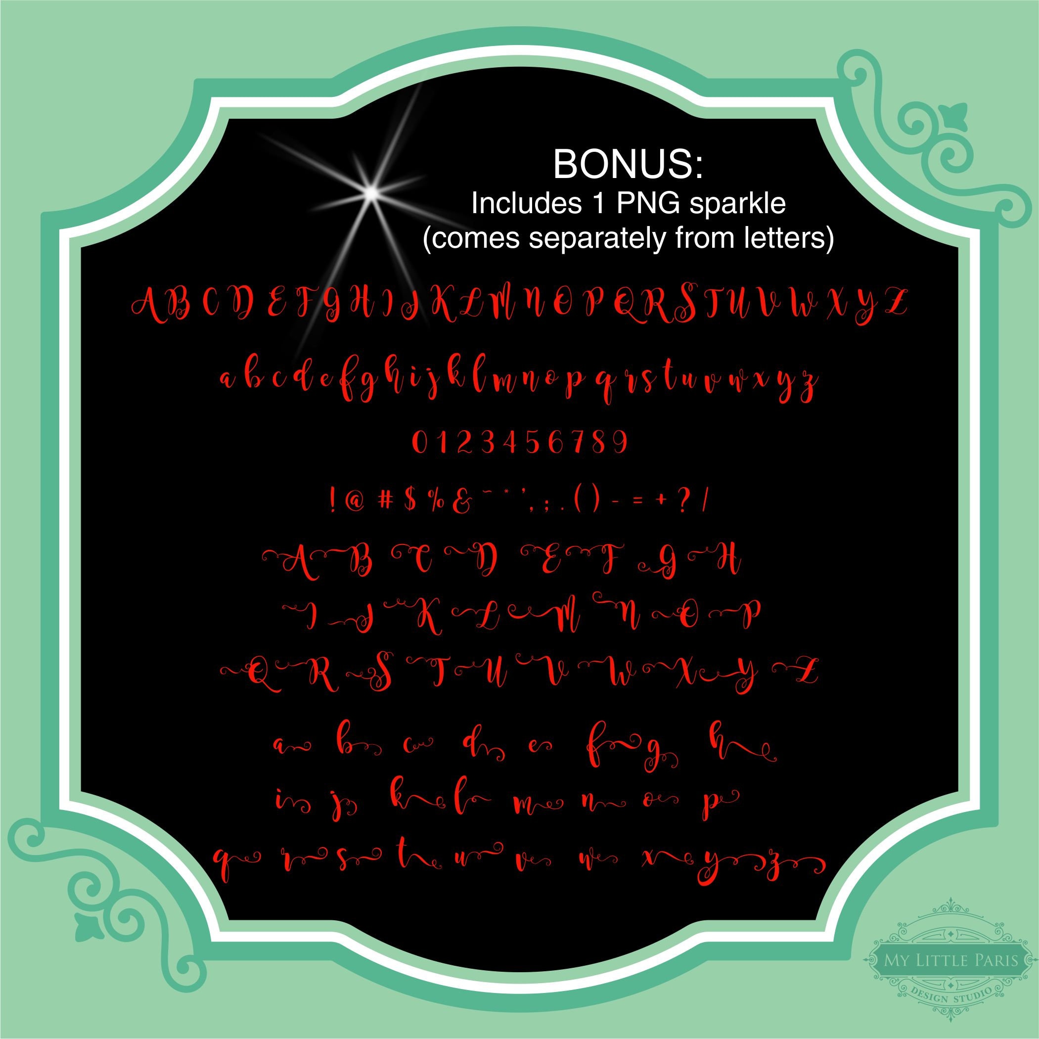 PNG Glitter Clip Art Letters Script Font Numbers Instant | Etsy