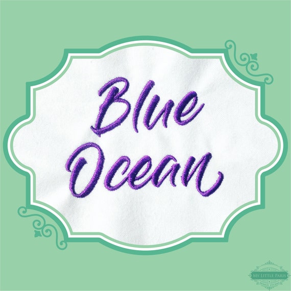 Embroidery Blue Ocean Font 0.75 1 1.5 | Etsy