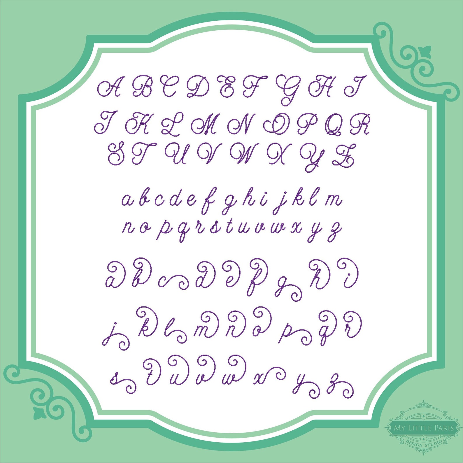 Embroidery Emily Satin Font 0.75 1 1.5 2 BX Included 11 Machine Formats ...