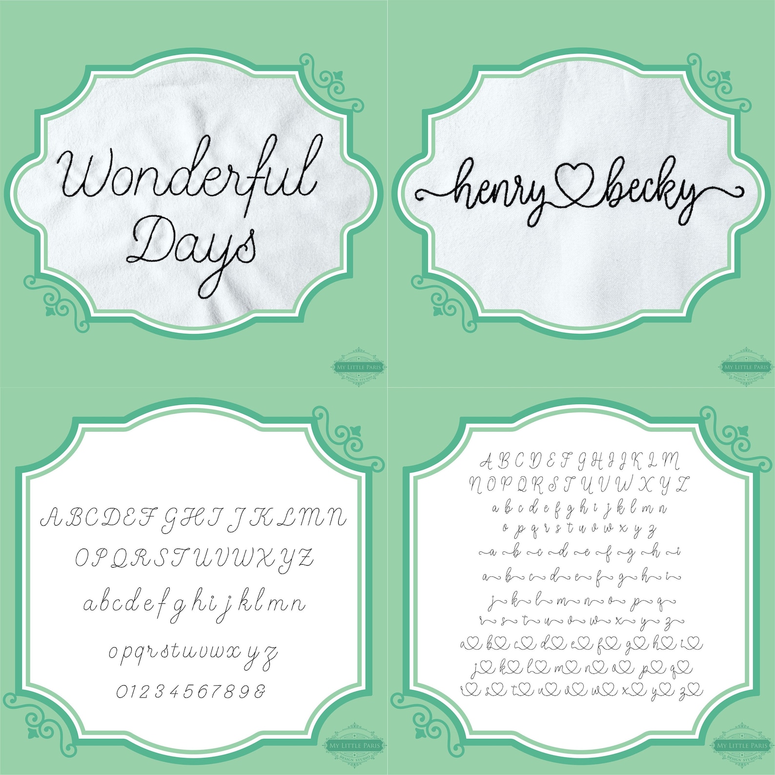 DST Bean Stitch Embroidery Font Bundle 4 0.75 1 | Etsy