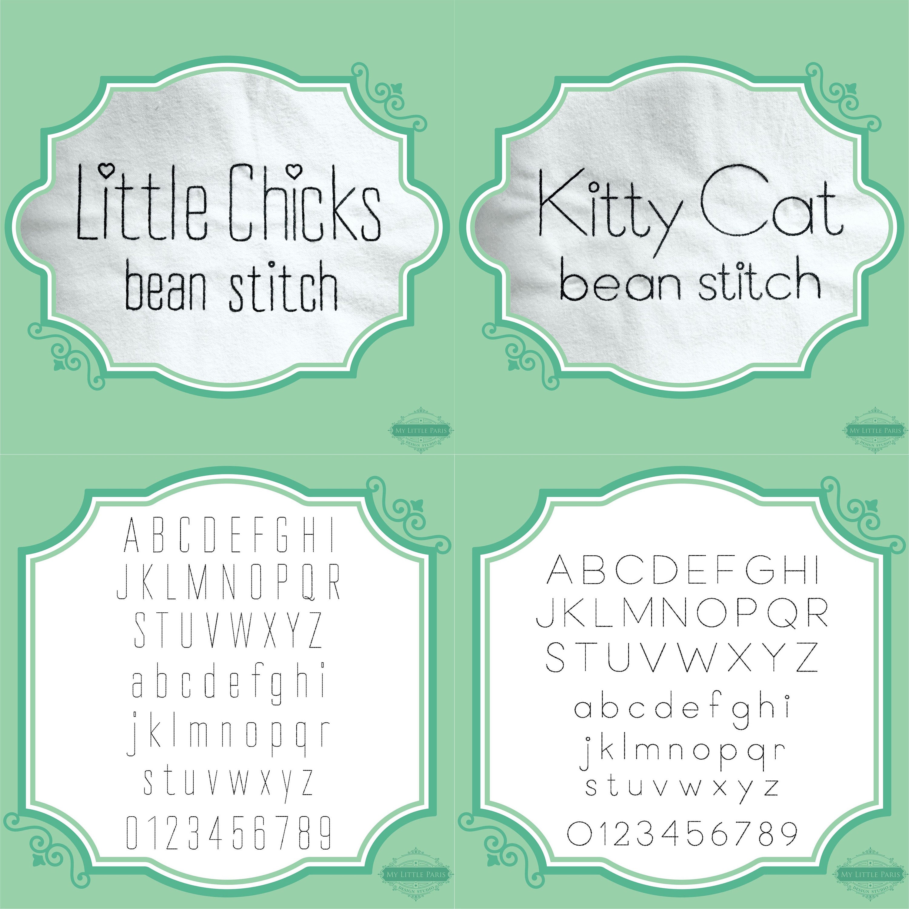 HUS Bean Stitch Embroidery Font Bundle 1 0.75 1 - Etsy