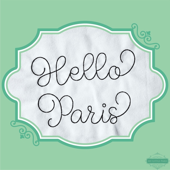 Embroidery Bean Hello Paris Script Font 0.75 1 - Etsy