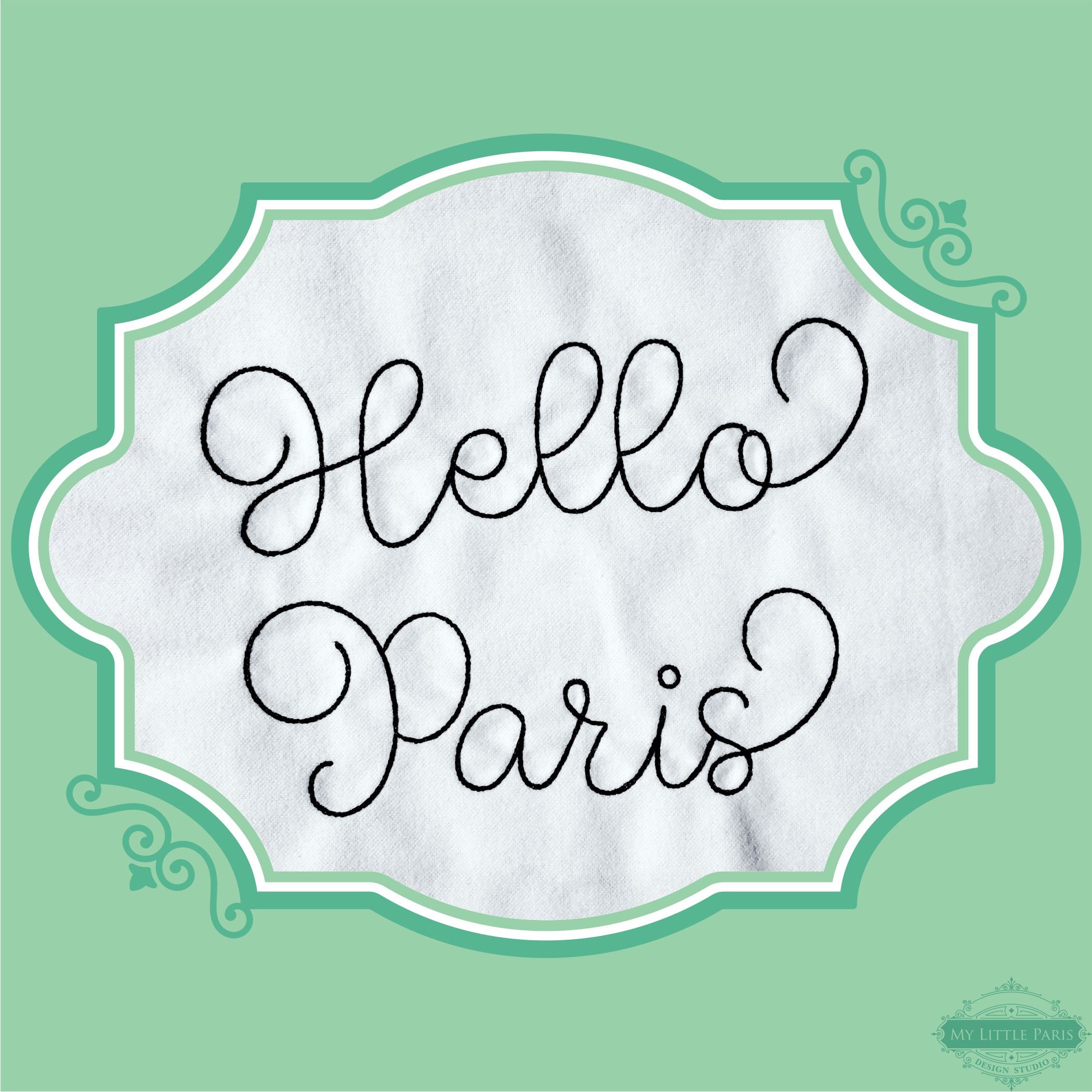 Embroidery Bean Hello Paris Script Font 0.75 1 - Etsy