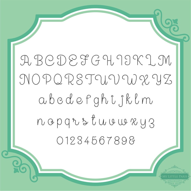 Embroidery Bean Baby Smiley Script Font - 0.75" 1" 1.5" 2" - BX ...