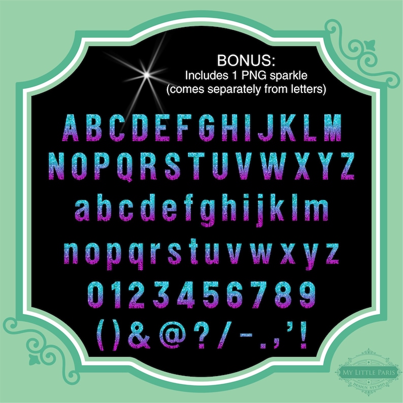 PNG Glitter Clip Art Letters Font Numbers Instant Download Files ...