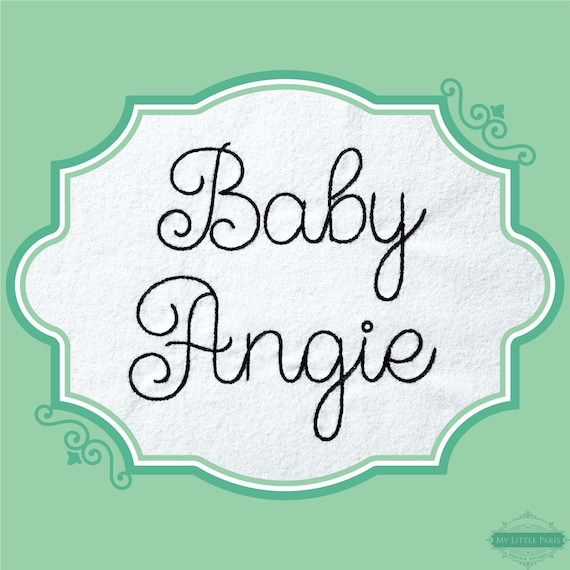 Embroidery Bean Baby Angie Script Font 0.75 1 - Etsy