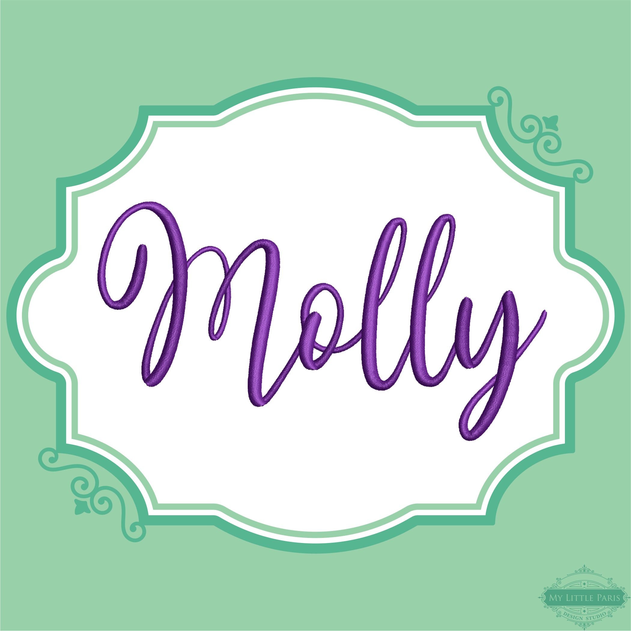 Embroidery Font Molly 0.75 1 1.5 2 | Etsy
