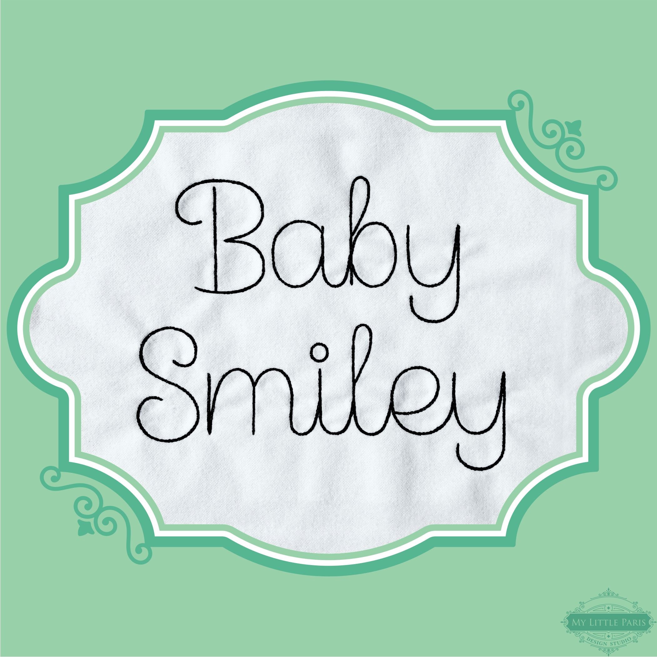 Stickerei Bean Baby Smiley Skript Schrift 0,75 11,5 2 BX enthalten 11 ...