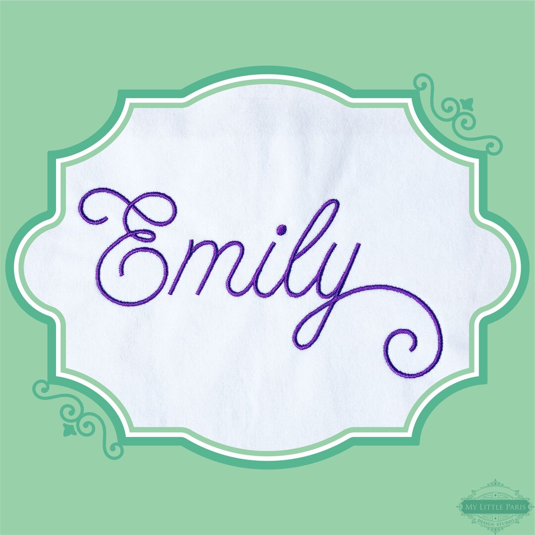 Embroidery Emily Satin Font - 0.75" 1" 1.5" 2" - BX Included - 11 ...