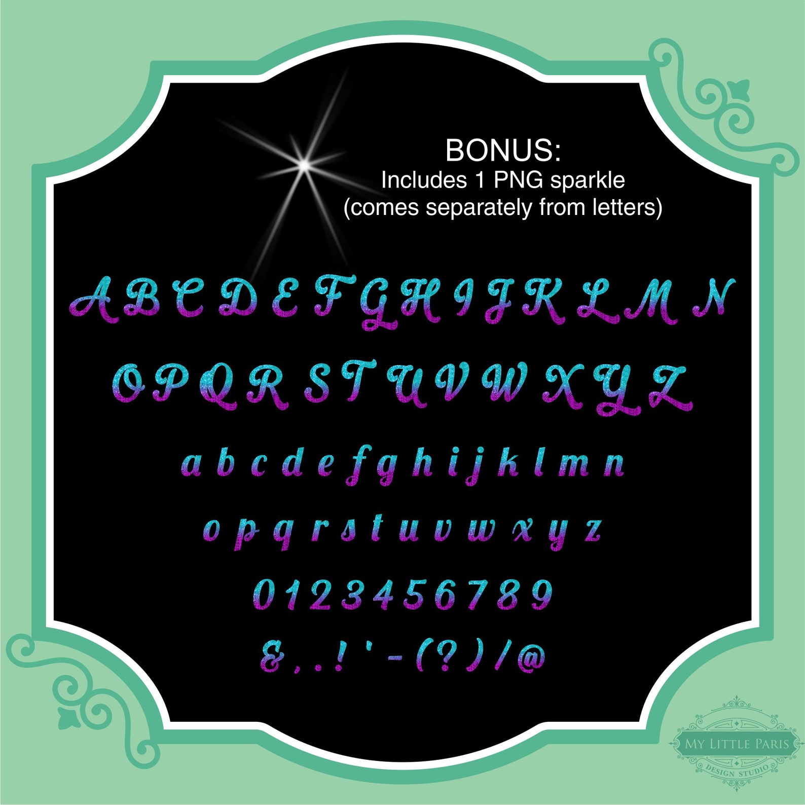 PNG Glitter Clip Art Letters Script F Font Numbers Instant | Etsy